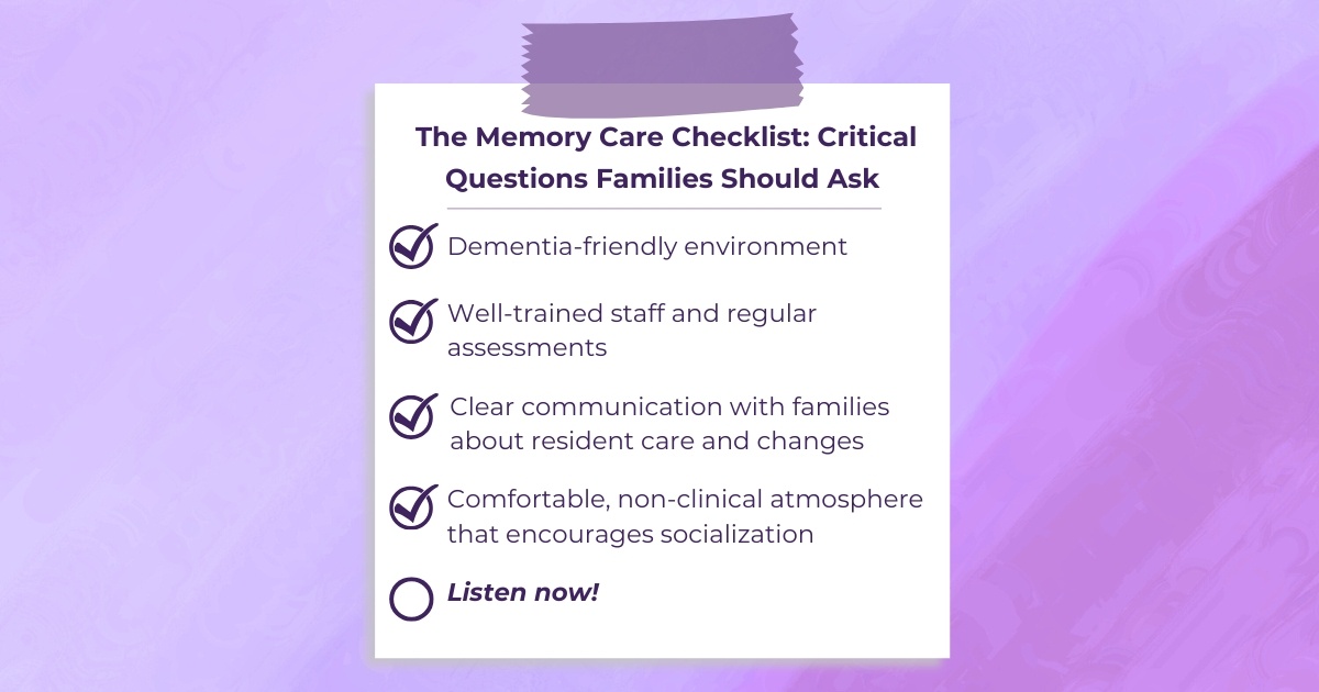 The Memory Care Checklist: Critical Questions Families Should Ask